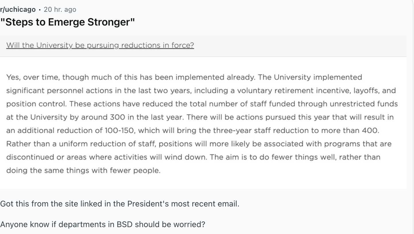 University of Chicago to Cut $100M, Lay Off 400 Employees Amid Federal ...